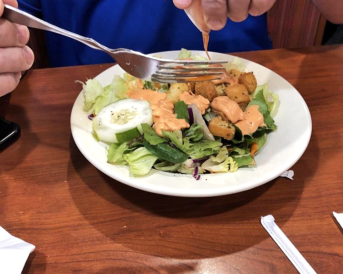 A side salad that refuses to be an afterthought, bringing fresh crunch and color to the table like a vegetable opening act.