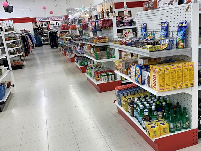 Grocery aisle meets housewares in this corner of convenience. From cereal to soda, your pantry's prayers have been answered.