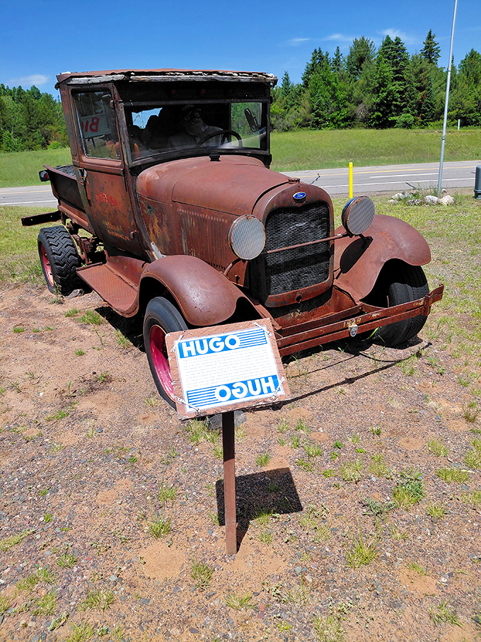 "Hugo" the vintage Ford truck looks like he's seen things &ndash; ninety years of Upper Peninsula winters will do that to you.