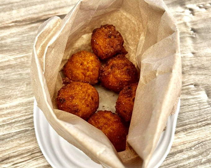 Hush puppies so golden and perfect they should be displayed in an art gallery&mdash;if art galleries allowed enthusiastic dipping and devouring.