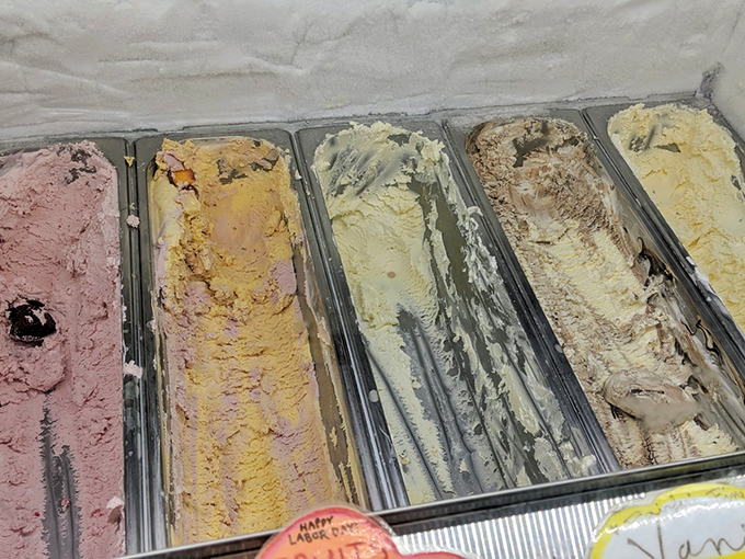 Five gleaming trays of possibility&mdash;like choosing between different versions of happiness. The correct answer? All of them.