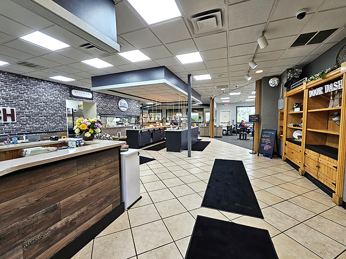 The open, inviting layout makes every seat feel like the best in the house, with sightlines to both the kitchen and the bustling dining room.