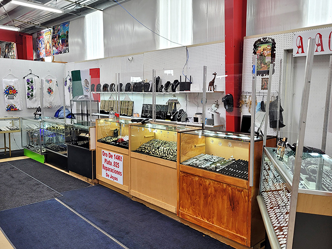 Jewelry cases glitter with possibility&mdash;perhaps your next conversation piece or family heirloom is waiting behind that glass, priced to move.