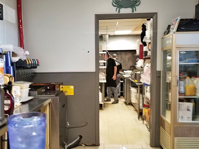 A glimpse into the kitchen where breakfast magic happens. Like watching backstage at a Broadway show, but with more bacon.