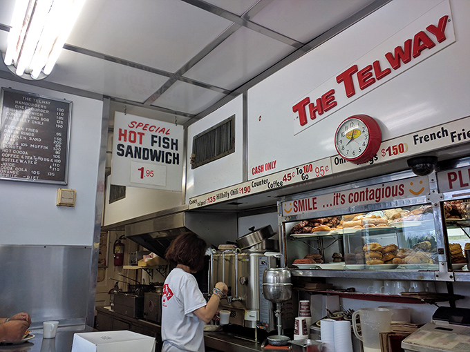 Behind the scenes, Telway's kitchen maintains the traditions that have made their burgers legendary—some things are too perfect to change.