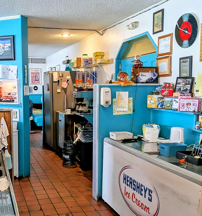 Behind the scenes where the magic happens &ndash; notice how everything's within arm's reach, just like kitchens used to be.