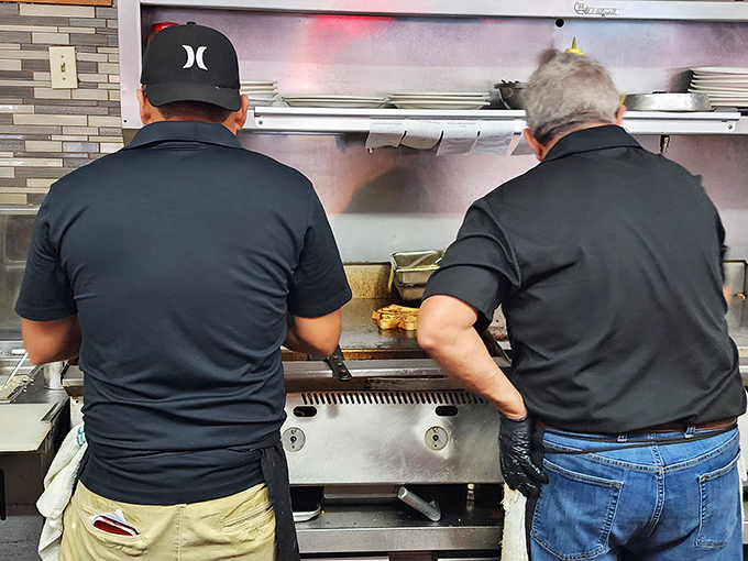 The kitchen &ndash; where magic happens on a well-seasoned flat top. No molecular gastronomy needed when you've got decades of cooking wisdom.