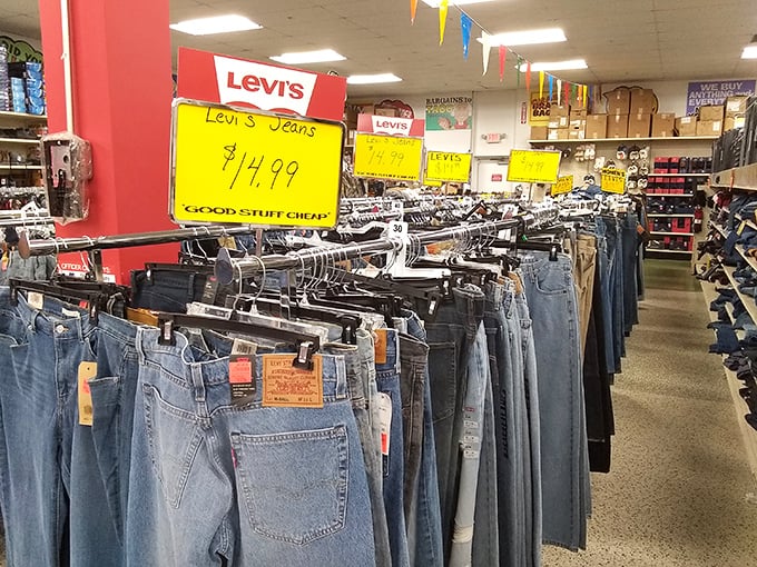Levi's jeans at these prices? No wonder shoppers are doing double-takes at the yellow tags that seem almost too good to be true.