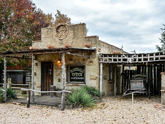 The old Marshal's Office looks like it wandered straight off a Western movie set. Half-expecting Wyatt Earp to step through that weathered doorway.