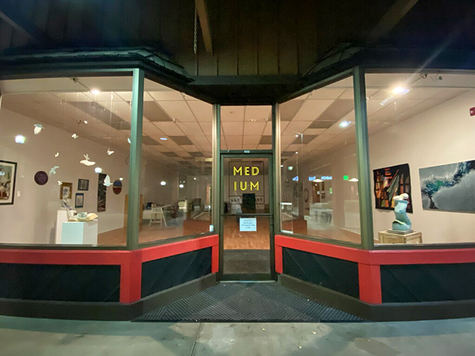Medium Art Gallery's inviting storefront brings contemporary creativity to Ukiah's historic downtown, proving treasures come in all artistic forms.