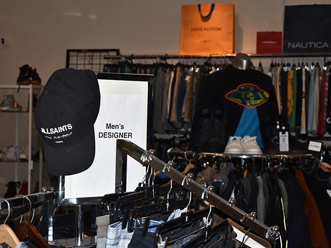 Designer corner: where All Saints meets alien graphics. The men's section proves style has no expiration date.
