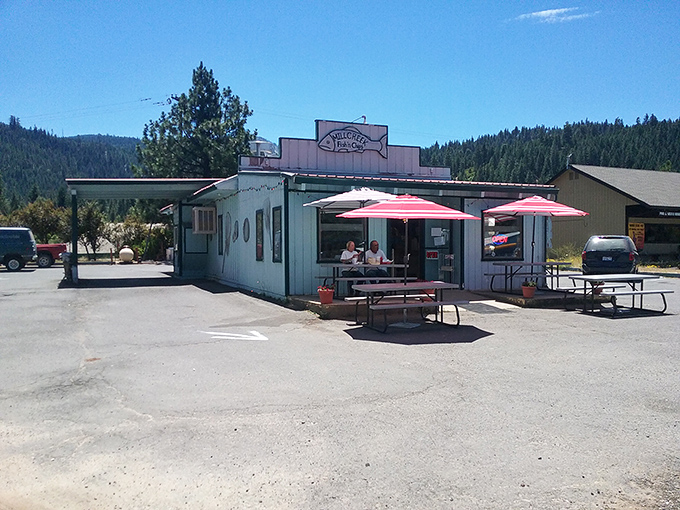Mill Creek Fish N Chips serves up seafood with a side of Sierra views—proof that good things come in humble, turquoise packages.