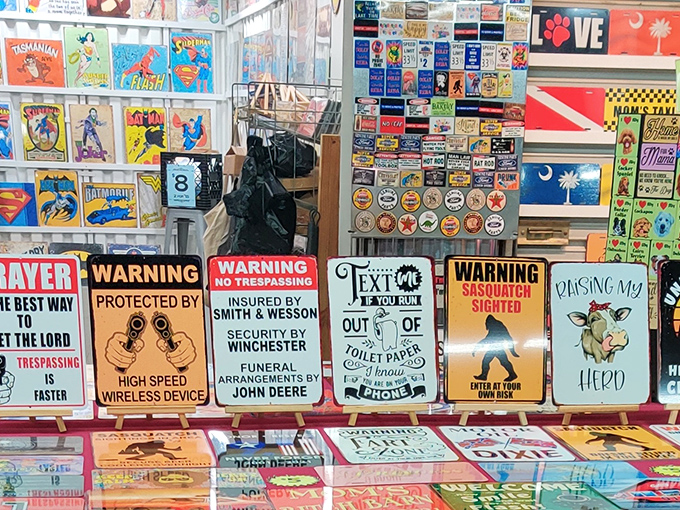 Warning: These novelty signs may cause spontaneous chuckles and the irresistible urge to redecorate your garage.
