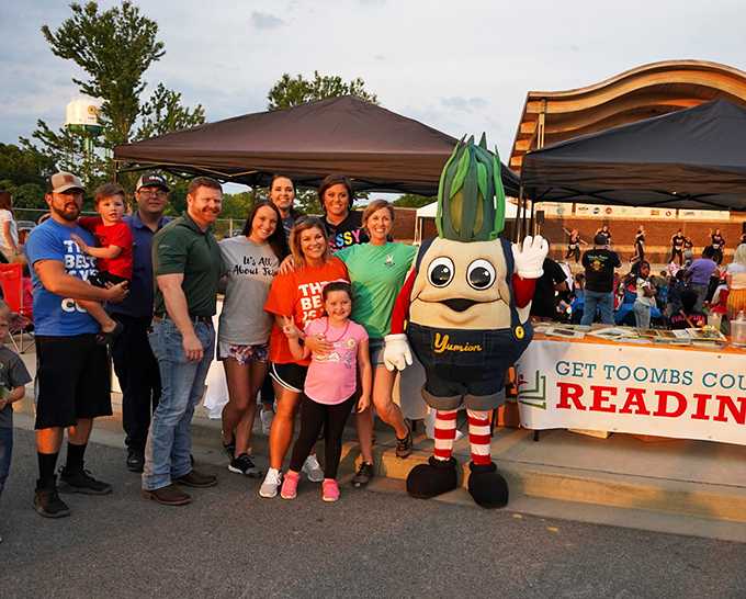 The Vidalia Onion Festival mascot brings agricultural fame to life, proving that even root vegetables can achieve celebrity status with the right marketing team.