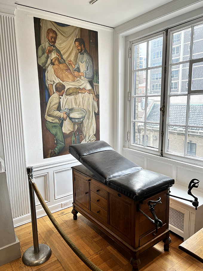 The world's most uncomfortable massage table. Early operating theaters where surgeons performed without Netflix to distract their patients.