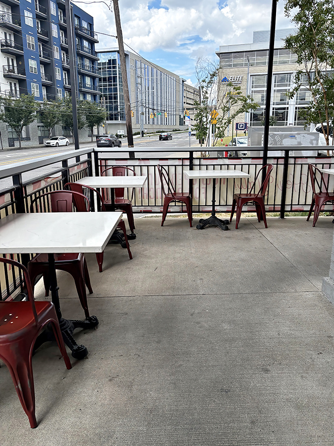 The outdoor patio offers urban people-watching with a side of fresh air—Nashville's version of dining al fresco, diner-style.