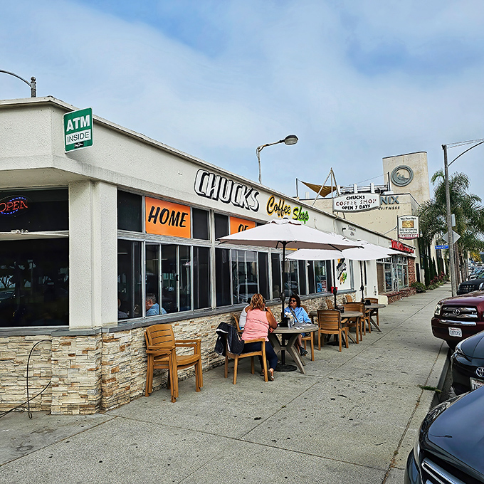Outdoor seating for those rare Southern California days when it's not absolutely perfect&mdash;just merely spectacular.