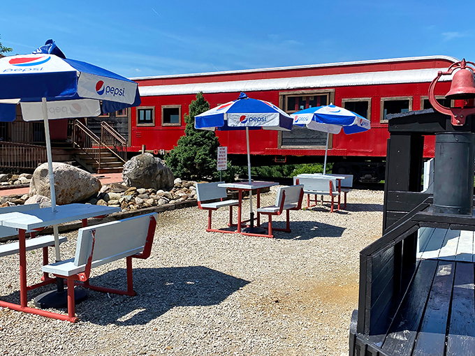 Ohio summers call for outdoor seating. The gravel patio might not be fancy, but neither was the Orient Express, and people still talk about that.