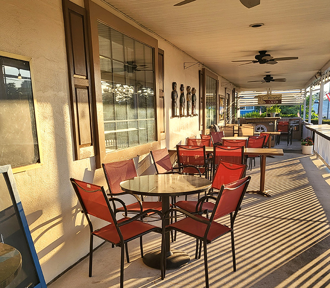 The outdoor patio offers al fresco dining with a side of Pennsylvania sunshine, perfect for those who like their steaks with a vitamin D chaser.