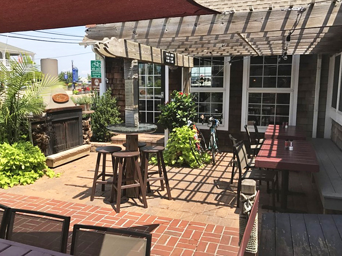 The outdoor patio &ndash; where summer breezes, cold drinks, and the promise of fish tacos create the perfect Delaware afternoon.