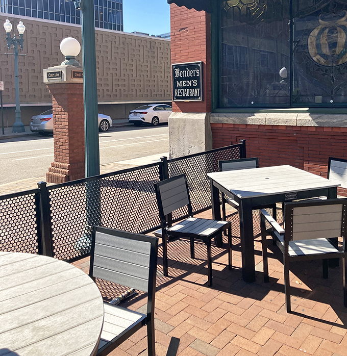 The outdoor patio offers al fresco dining where you can people-watch while savoring century-old recipes. Urban dining with historic charm.