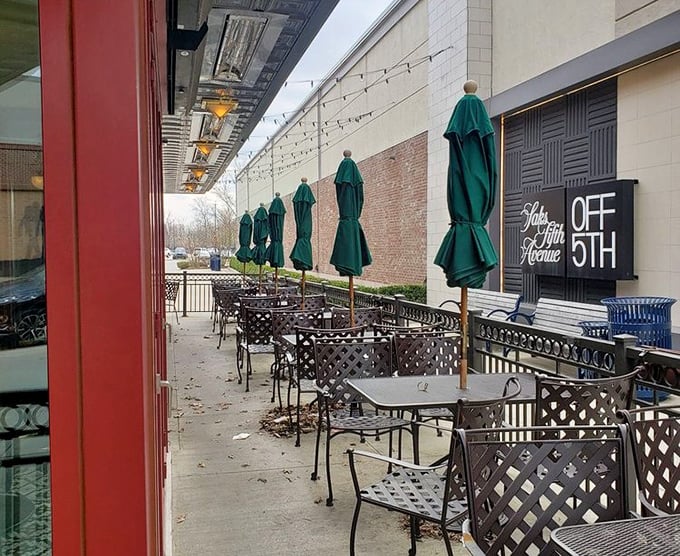 Even the patio speaks of thoughtful design&mdash;those green umbrellas standing ready for Ohio's fickle weather while promising al fresco possibilities.