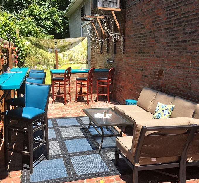 The outdoor patio &ndash; a colorful urban oasis where summer evenings stretch as long as the cocktail menu and conversations flow freely.