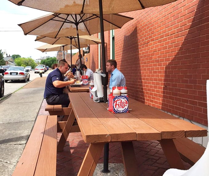 Al fresco dining, barbecue style. These picnic tables have witnessed more food euphoria than a cooking show highlight reel.