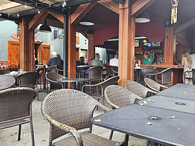 The outdoor patio offers a breath of fresh air and the perfect spot to enjoy a slice while watching Miamisburg life unfold at its own unhurried pace.