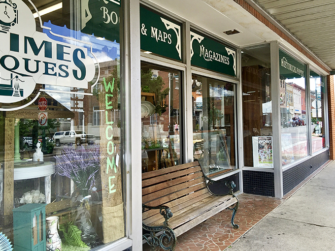 Pastimes Antiques invites sidewalk browsers to step back in time, where yesterday's treasures await new stories in tomorrow's homes.