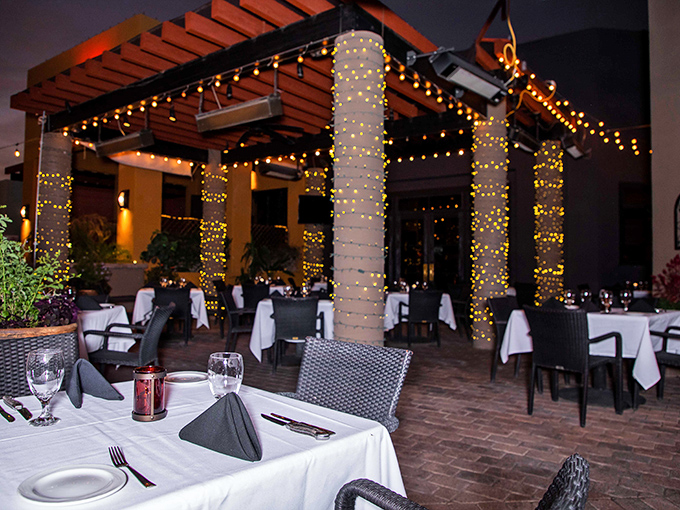 Patio dining under desert stars transforms dinner into an al fresco experience where every bite tastes better outdoors.