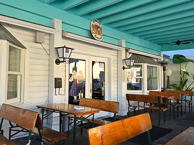 Outdoor seating lets you enjoy authentic German flavors while soaking up Florida's year-round perfect weather.