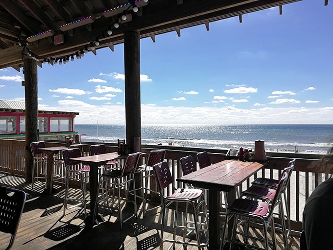 Waterfront dining with a view that reminds you exactly where your seafood came from. Mother Nature's dining room has the best ambiance.