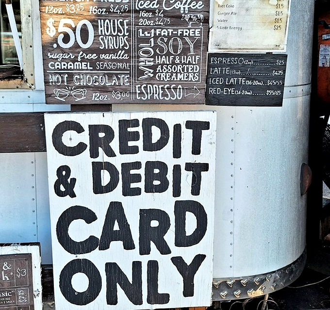 The sign that changed everything - from "Sorry, cash only" to "Welcome to the 21st century!" A small victory for hungry card-carriers everywhere.