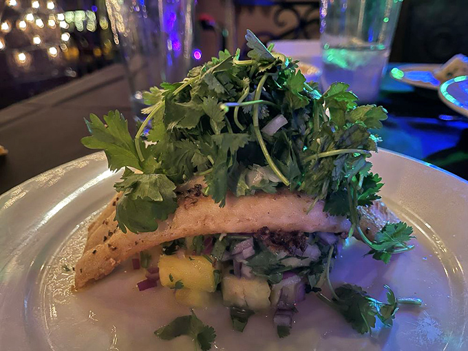 This isn't just fish&mdash;it's a vacation on a plate, where cilantro crowns the catch of the day like a well-deserved laurel wreath.