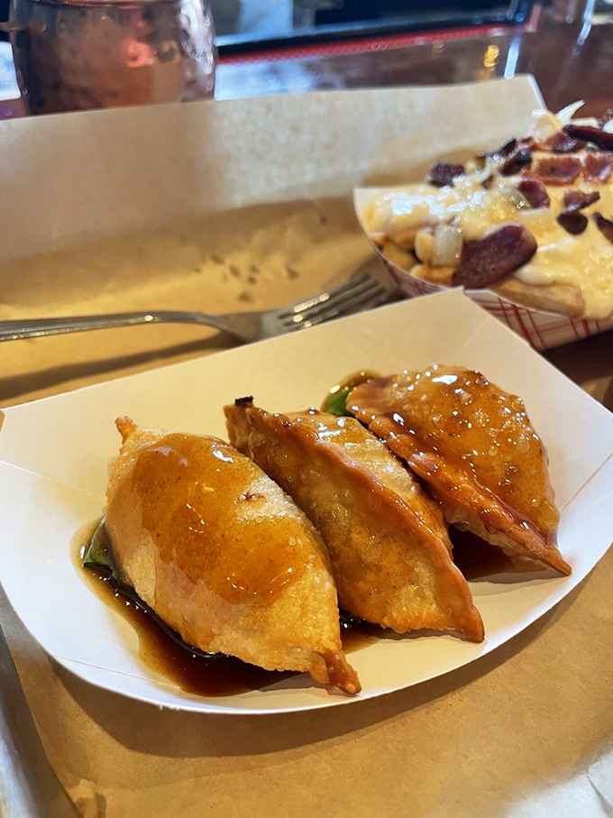 These golden potstickers prove Jack Nolen's can venture beyond burger territory with the same commitment to flavor-packed perfection.