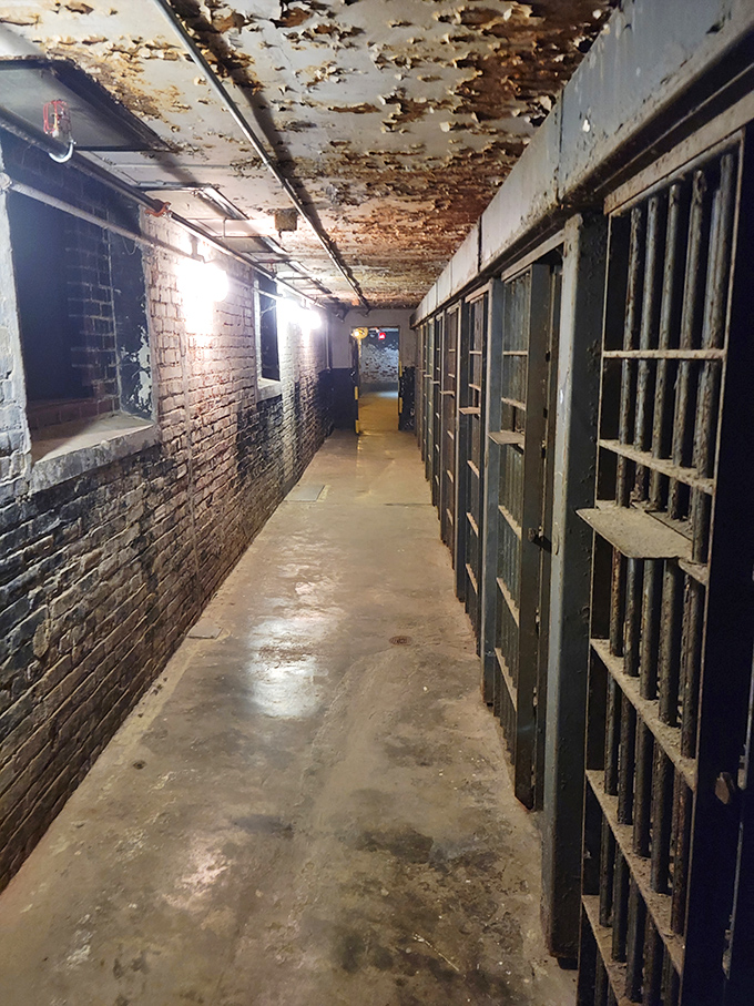 Home sweet home? These cramped cells housed two men in space smaller than most modern bathrooms. Claustrophobia included at no extra charge. 