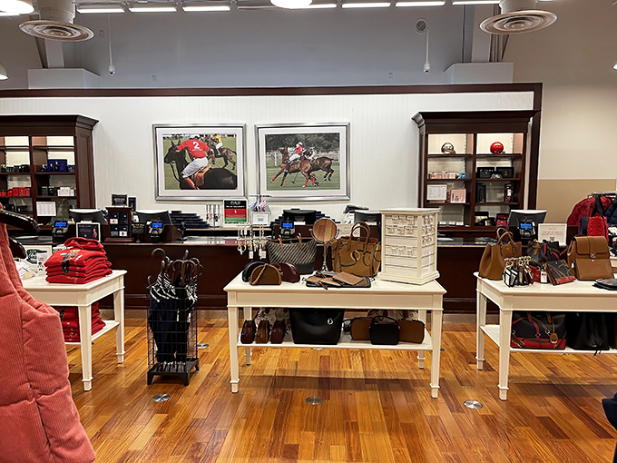 Polo Ralph Lauren's elegant display of leather goods &ndash; where the horse logo isn't just a symbol, it's a lifestyle statement worth investing in.
