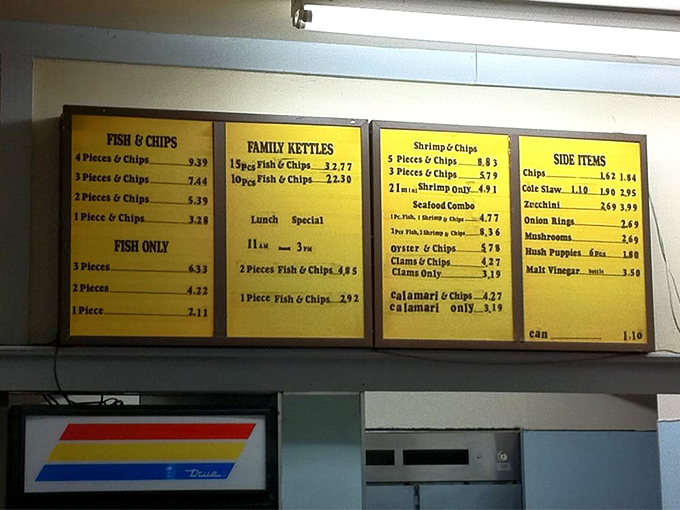 The menu board&mdash;a masterpiece of simplicity. No fancy descriptions needed when you've been perfecting the same recipes for decades.