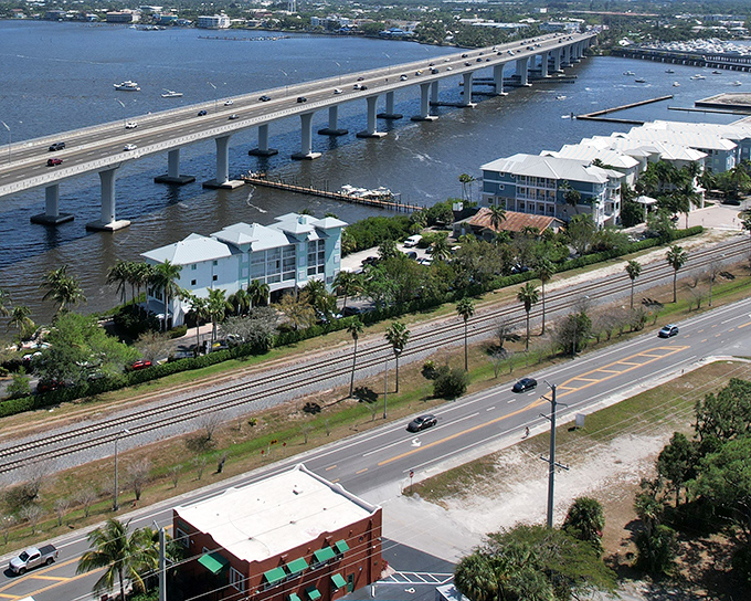 The Roosevelt Bridge stretches across blue waters, connecting mainland Stuart to its barrier island beaches &ndash; infrastructure that actually enhances the view!