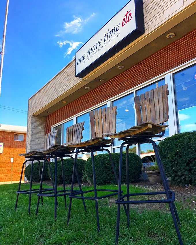 Outdoor seating with character to spare. These wooden chairs have more personality than most reality TV contestants.