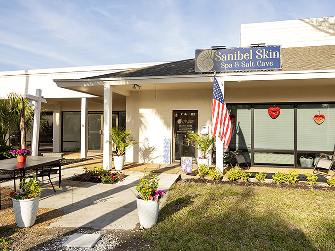 Where island relaxation gets serious. The American flag says patriotic, but the atmosphere whispers "take a nap right now."