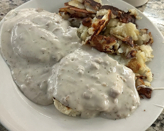 Biscuits and gravy&mdash;where Southern comfort meets Pennsylvania hospitality. This plate could solve world peace, one bite at a time.