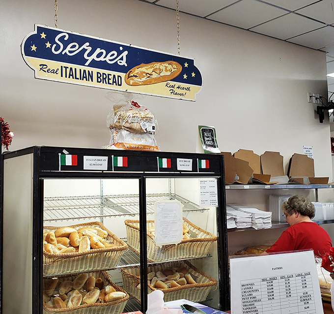 The "Real Italian Bread" sign isn't just advertising &ndash; it's a solemn promise backed by decades of dough-making expertise.