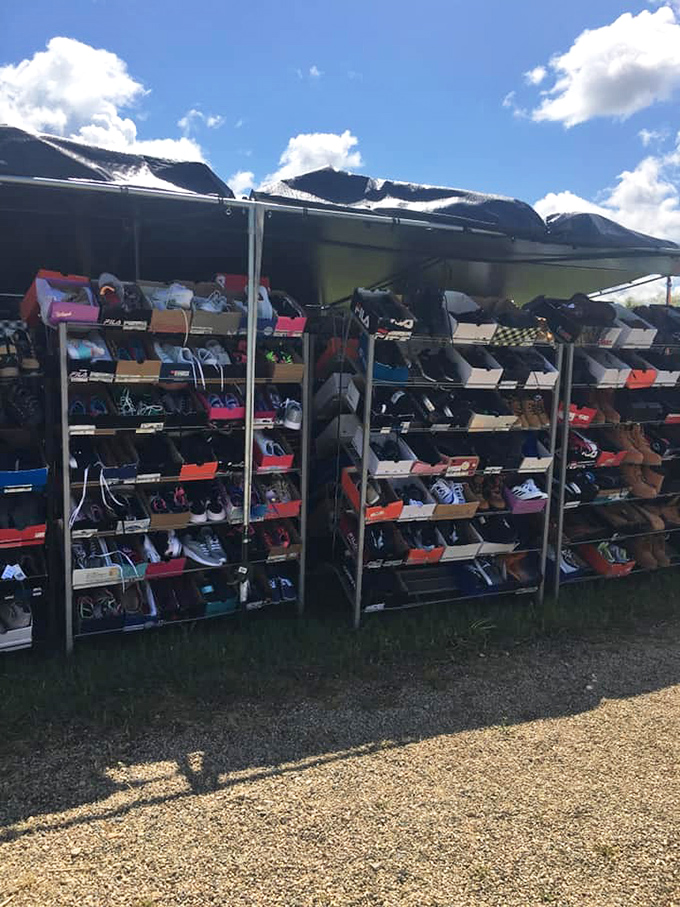 Shoe shopping without the mall prices! This impressive collection proves that one person's castoffs become another's "Where did you get those amazing boots?"