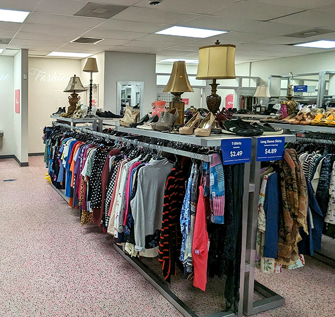 Retail therapy at its finest. Shoes, lamps, and clothes coexist in a bazaar-like atmosphere that would make any bargain hunter's heart race.