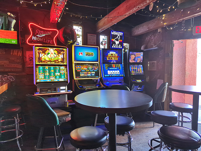 The slot machines blink with promises of fortune, but the real jackpot is already on your plate, covered in crispy batter.