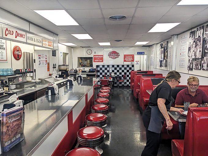 Where servers know exactly how many times to refill your coffee without asking—the choreography of diner service perfected over decades.