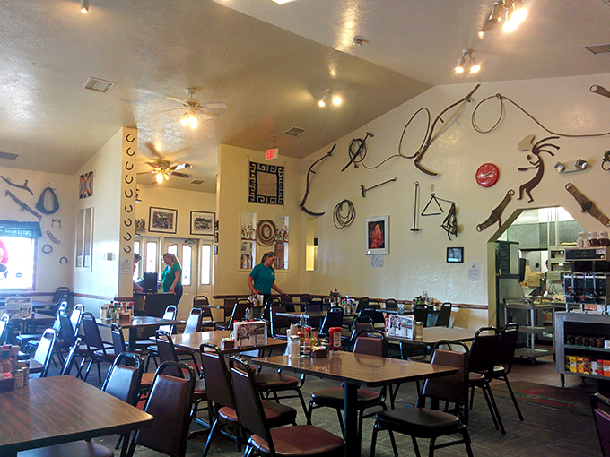 The dining room's western-themed wall art tells stories of Arizona's past while you create new memories around plates of breakfast perfection.