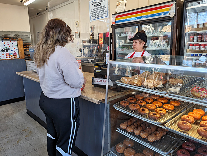 Where donut dreams come true. The display case is where decisions are made, relationships tested, and morning happiness determined.